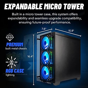 Stratos Micro Gaming Desktop - RTX 4070 TI Super (> 3090), Intel 20 Core i7-14700KF (~ i9-13900K), 32GB DDR5 RAM, 1TB NVMe SSD + 3TB HDD, WiFi, W11H - Liquid Cooled RGB Gamer Computer