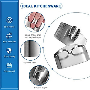 8 Pieces Finger Guard Set for Cutting Knife Guard Finger Cot Stainless Steel Cutting Protector Adjustable Safe Thumb Guard Finger Protector for Cutting Food to Avoid Hurting When Slicing and Chopping
