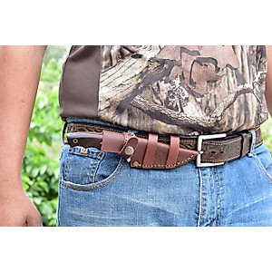 Knives Ranch Handmade Damascus Steel Full Tang 7-1/2" Skinning Knife - Rosewood Handle - Heavy-Duty Dual Carrying Leather Sheath (2016-IRW)