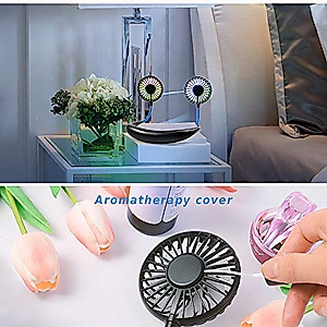 CoutureBridal Hands Free Neck Fan,Mini USB Personal Fan Rechargeable,Headphone Design Pocket Fan with 3 Speeds Adjustable and LED Light for Travel Outdoor Office Home Sports