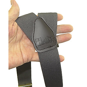 Holdup Brand Casual series Slate Dual Clip Double-Up style Suspenders for Men withNo-Slip® black clips