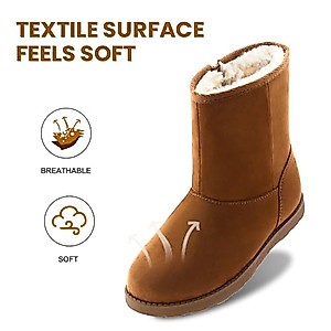 LseLom Girls Winter Snow Boots Warm Fur Lined Lightweight Kids Fashion Booties Outdoor Shoes for Girls Big Kid US 3