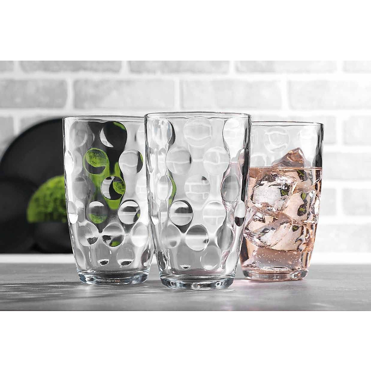Glaver's Drinking Glasses Beer Pint 16 Oz. Glass Cups Set of 10, Tumbler Berverage Set. Collins Glasses for Water, Juice, and Coctails. Barware and Everyday Home Use. Dishwasher Safe.