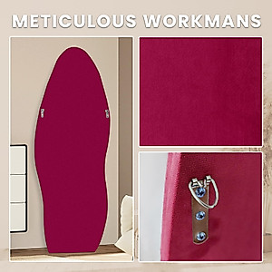 FARUIFETT Irregular Full Length Mirror 63"x24", Flannel Wrapped Wooden Frame Full Body Mirror, Floor Mirror, Wavy Mirror Hanging or Leaning Against Wall for Cloakroom/Bedroom/Living Room…