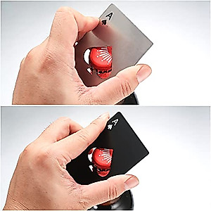 10 Pcs Ace of Spades Bottle Openers, Poker Card Bottle Openers, Stainless Steel Portable Metal Credit Card Beer Bottle Can Cap Openers for Wallet Pocket, Wedding Birthday Party, Silver/Black