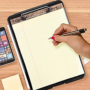 Slim Plastic Nursing RN Style Coaches Clipboard with Open Foldable Storage, Classroom Teacher College Size (9.5" x 13.5") (Black White Splatter)