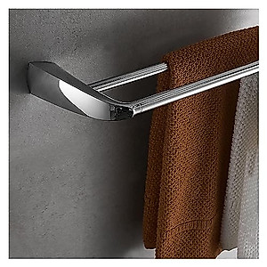 Towel BAR Rack Towel Rack Wall Mounted Double Towel Storage Rack Towel Bar,Zinc Alloy Towel Rod,Polished Finish Towel Shelf Holder for Bathroom and Kitchen/60Cm