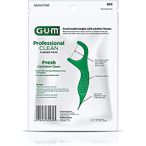 GUM Professional Clean Flossers Fresh Mint - 90 ct, Pack of 5