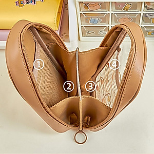 Kawaii Pencil Case Cute Pencil Case Aesthetic Cute Pencil Pouch Cute Stationary Kawaii School Supplies for Teen Girls (Brown-D)