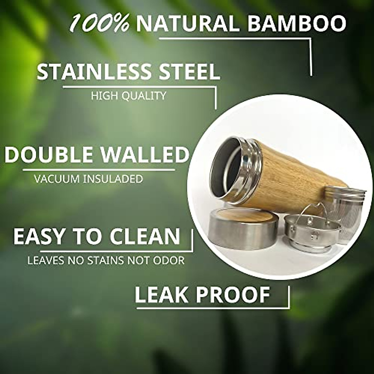 Bamboo Tea Tumbler with Infuser - Enjoy Fresh and Flavorful Tea Anywhere