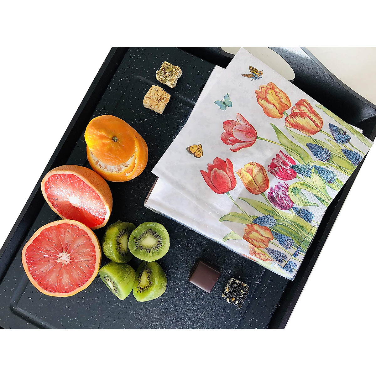 20-ct 6.5 Tulip Mother's Day Decorative Napkins for Decoupage Butterfly Napkins Floral Napkins Paper Floral Paper Napkins Lunch Dinner Pretty Flower Napkins Wedding Birthday Tea Valentine Napkins