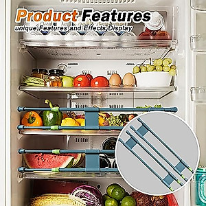 Rhitchy Double Rv Refrigerator Bars: 4 Sets Adjustable Spring Tension Fridge Rod Rv Refrigerator Accessories for Holding Food Drinks in Place, 15.8-27.6 Inch