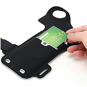 Outdoor Jogging Riding Running Sports Gym Lycra Thumb Armband Pouch Case for iPhone 14 13 12 11 Pro Max XR XS Max Samsung Galaxy S23 S22 S21 S20 FE A54 A53 A52 A33 5G Google Pixel 7 6 6a (Black)