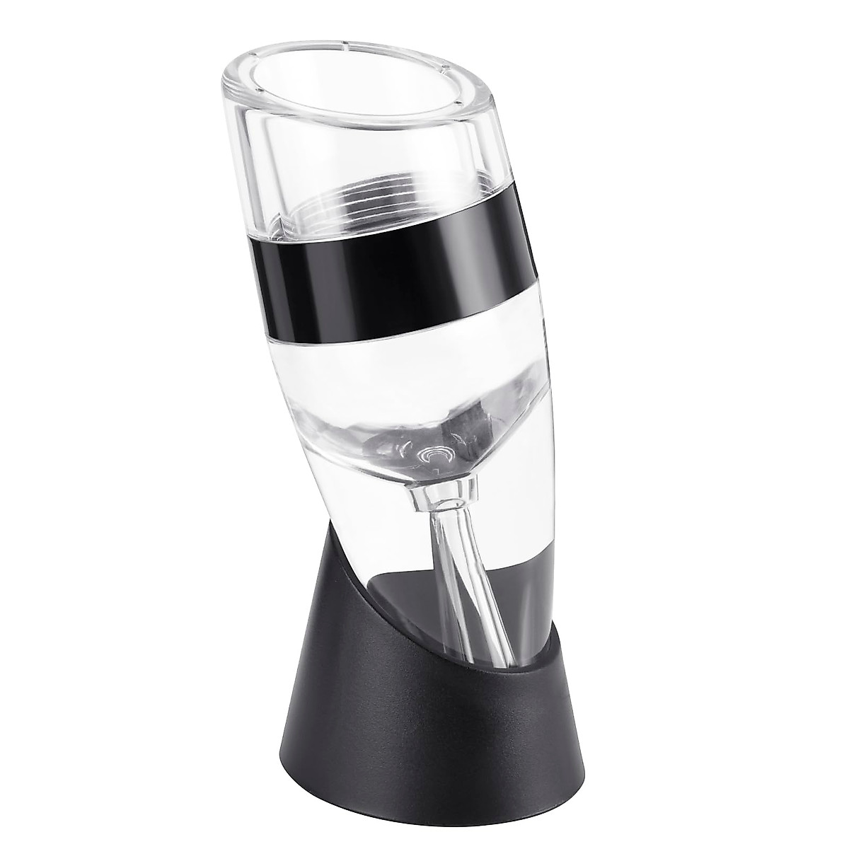 D&Slifei Wine Aerator Pourer and Decanter with Unique Aeration Device Enhances Flavors Wine with Smoother Finish, Best Gift for Wine Lovers and Sommeliers - Black