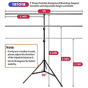 White Greenscreen Background T-Shape Portable Backdrop Stand, YAYOYA 6.5 X 5 Small White Background Green Screen Backdrop Stand Kit, Photo Backdrop Stand with Bag & Clamps for Photography Streaming