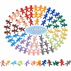 ZYFLSQ 120 Mini Plastic Babies, 12 Colors Tiny Plastic Babies Figurines 1 Inch Mardi Gras King Cake Babies Bulk, Fun Tiny Babies for King Cake & Ice Cubes Baby Shower Game