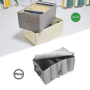 FIKLET Wardrobe Clothes Organizer, Wardrobe Clothes Organizer with Sturdy Handles (Beige 1)