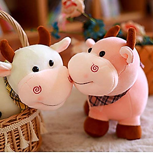 Liumart Cow Stuffed Animals, Cute Cow Plush (Pink)