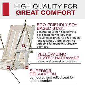 Amish Casual Heavy Duty Mission Pressure Treated Swing Chair (Semi-Solid White Stain)