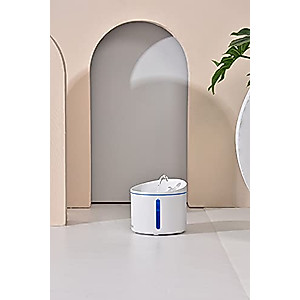 DOGNESS Pet Water Fountain, Healthy and Hygienic Drinking Fountain Super Quiet Flower Automatic Electric Water Bowl for Dogs, Cats, Birds (1L, White)
