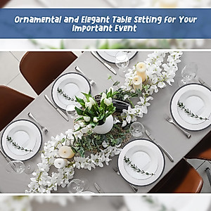 24 Pack Clear Charger Plates Bulk 13 Inch Plastic Round Dinner Plate with Black Edge Acrylic Dinner Charger Decorative Plates for Party Banquet Wedding Family Events Dinner Table Decoration