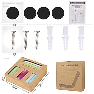 SIRUITON Bag Storage Organizer for Kitchen Drawer, New plastic Dispenser Organizer, Compatible with Gallon, Quart, Sandwich and Snack Variety Size Bag (1 Box 4 Slots)