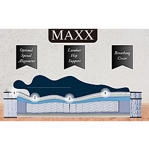 MAXX Sleep 11" Hybrid Mattress - Memory Foam Luxury Hybrid Mattress - 7-Zone Gorilla Pocket Spring System - 180 Night Trial - 11 Premium Layers - CertiPUR (Queen (U.S. Standard))