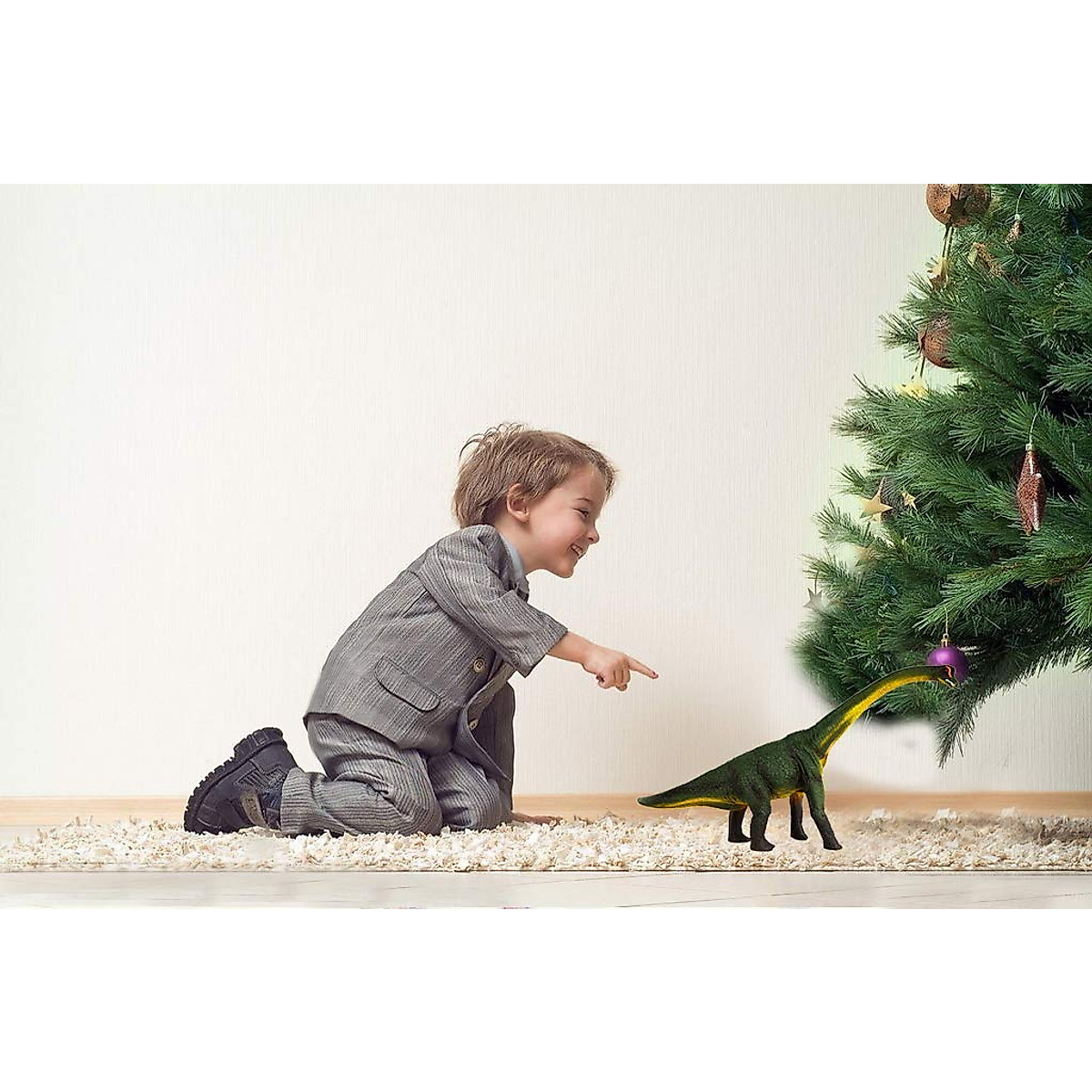 Gemini&Genius Dinosaur Toys Brachiosaurus a Long Neck Dinosaurs Action Figure Birthday Gift and Collection Dino World Model Toys for Kids(Dark Green)