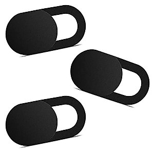 Webcam Cover (3 Pack), Yilador 0.03 inch Ultra Thin Laptop Camera Cover Slide for iPhone iPad MacBook Pro Computer iMac Cell Phone PC Accessories Camera Blocker Slider, Great for Privacy - Black