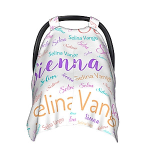 Personalized Baby Name Car Seat Covers for Girls,Nursing Custom Carseat Canopy for Babies Boy Winter Breastfeeding Cover Car Seat Canopies for Newborn Infant Toddler