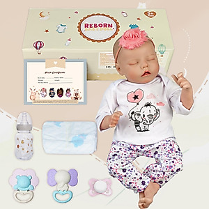 BABESIDE Lifelike Reborn Baby Dolls - 17Inch Soft Realistic-Newborn Baby Dolls with All Accessories Handmade Sleeping Babies Doll for Authentic Experience, for 3+ Years Old Girls