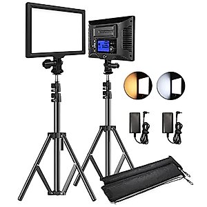 Switti LED Video Light Lighting Kit, Dimmable Bi-Color Panel Light with Stand for Photography/Live Streaming/YouTube/Video Conference|3200K-5600K, CRI95+