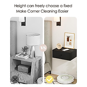 Aienvey Floating nightstand, Floating Shelf with Drawer, Wall Mounted Nightstand, Floating Bedside Table (Black)