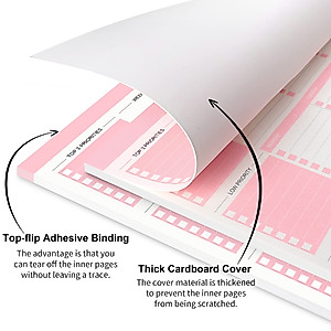 Weekly Planner Notepad Undated Weekly Goals Schedule Planner To Do List Notebook Tear Off Planning Pad Calendars Organizers Habit Tracker Journal for Man & Women,52 Weeks Pink (7x10")