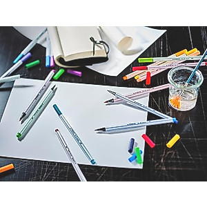 STABILO Premium Fiber-Tip Pen with Brush Tip Pen 68 brush ARTY - Tin of 30 - Assorted Colors