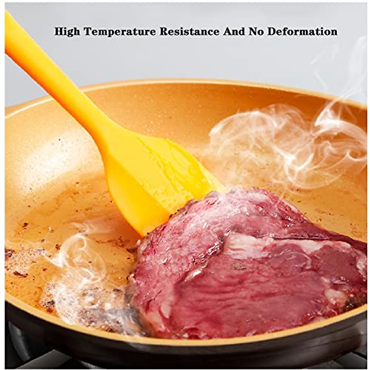 Silicone Spatula Set of 8, 6 Small and 2 Large Non-stick Heat-Resistant Rubber Spatulas with Stainless Steel Core