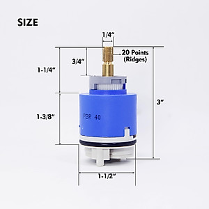 Kerox PBR 40 Faucet Cartridge, OEM Pressure Balance Cartridge Replacement, Compatible with Cleveland 40069 Sigma Faucet 18.30.865 Newport Brass 1-280 Rohl 189369 Single Lever Shower Tub Repair