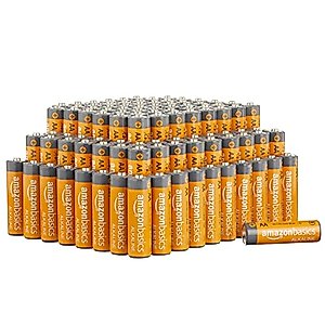 Amazon Basics 100-Pack AA Alkaline High-Performance Batteries, 1.5 Volt, 10-Year Shelf Life