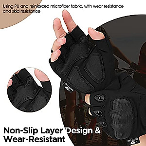 Mossy Oak Fingerless Tactical Gloves, Combat Gloves with Hard Knuckle for Outdoor Sports Training Shooting Airsoft Paintball Army Hunting Motorcycling Cycling