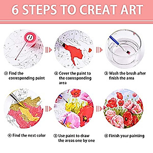 SNMUW 6 Pack Paint by Number for Adults Canvas, DIY World Famous Scenic Spots Paint by Numbers Kits, Acrylic Oil Painting by Numbers Kits for Gift Wall Decor (16x20 Inch/40x50cm)