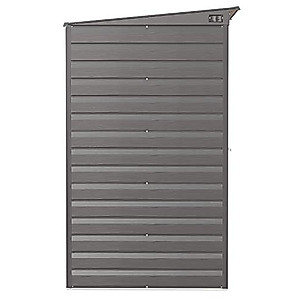 Arrow Shed Select 8' x 4' Outdoor Lockable Steel Storage Shed Building, Charcoal