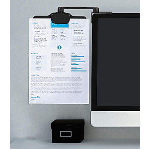 Mount-It! Monitor Document Holder Clip - Paper and Copy Holder Attachment for Typing with 3M Adhesive Sticker, Swivel 360 Degrees, Left and Right Side Mounting (MI-9005)