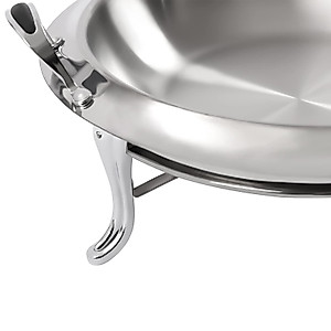 3L Round Chafing Dish Stainless Steel Buffets Servers with Lid and Holder Food Warmers Tray Container for Hotels Restaurants Family Gatherings Party Banquets (Silver)