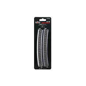Kato USA Model Train Products Unitrack, 718mm (28 1/4") Radius 15-Degree Curve Track (4-Piece)