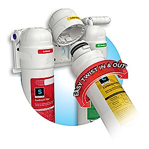 AQUATICLIFE Twist-in 100 GPD 4-Stage Ro Unit (Sediment, Carbon Block, Membrane, Deionization)