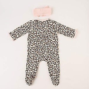 Mud Pie baby girls Mud Pie Leopard Headband Set, Multi, 0-3 Months and Toddler Sleepers, Multi, 3 Months US