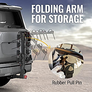 BougeRV Hitch Bike Rack Locking Feature Easy Assembly with 2'' Hitch Receiver, Foldable 4-Bike Hitch Carrier Rack for Car, Pull for Trunk Access, fit for SUV and Truck (165LB Capacity)