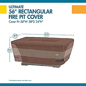 Duck Covers Ultimate Waterproof Rectangular Fire Pit Cover, 56 Inch