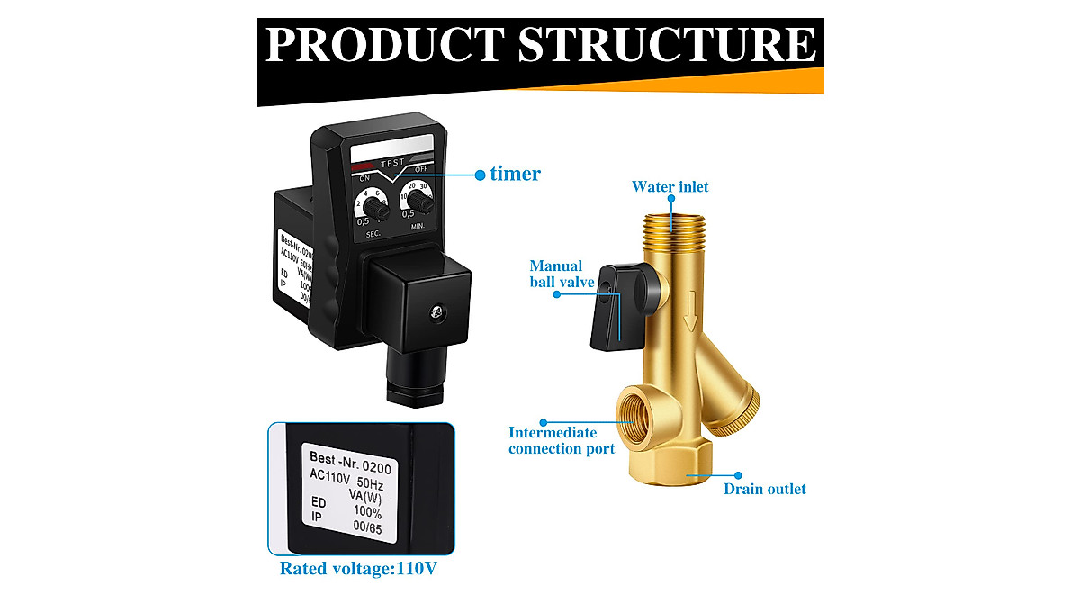 Automatic Electronic Drain Valve Assembly Kit