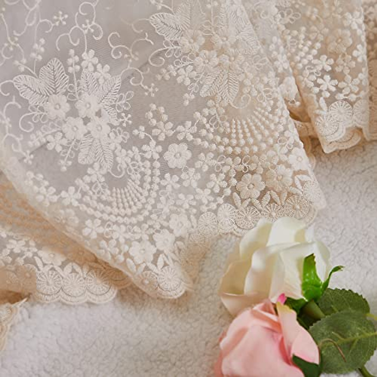 Brandream 4-Piece Grey Quilt Set Cotton Queen Size Luxury Scalloped Bedding Matelasse Coverlet Quilted Comforter Set